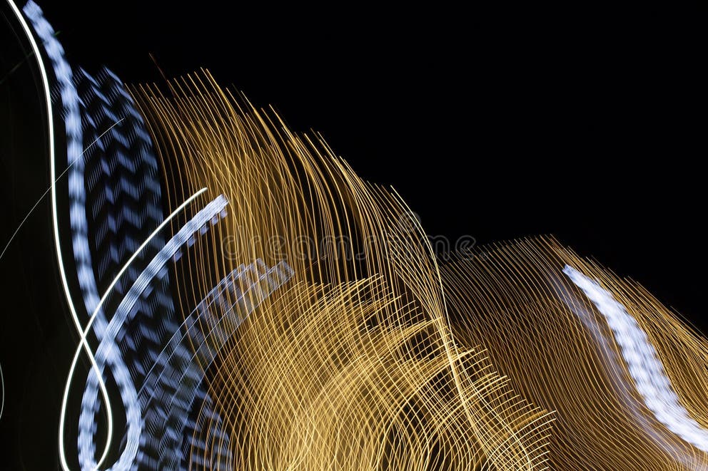 Long Camera Exposures of Artificial Light Sources at Night Stock Image ...