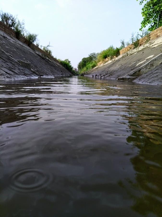 Long Canal Still Rain Water Picture. Image: 271588283