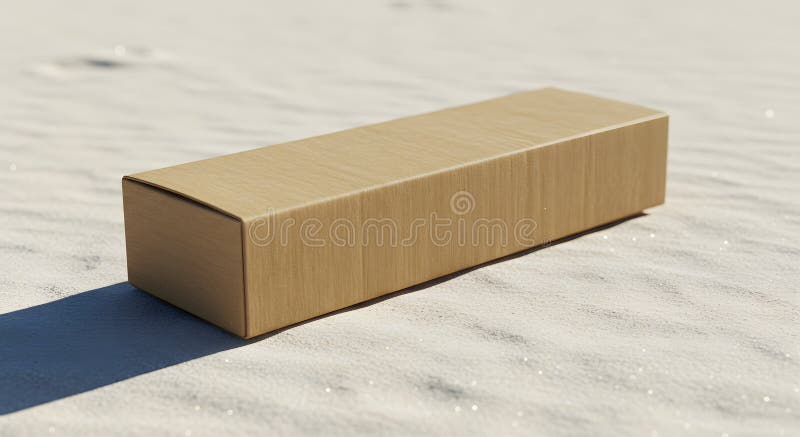 Long Cardboard Box on Sandy Beach Stock Illustration - Illustration of ...