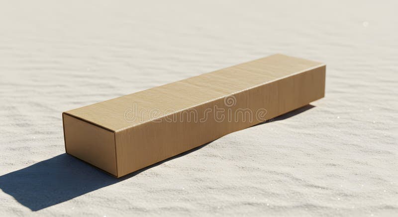 Long Cardboard Box on Sandy Beach Stock Illustration - Illustration of ...