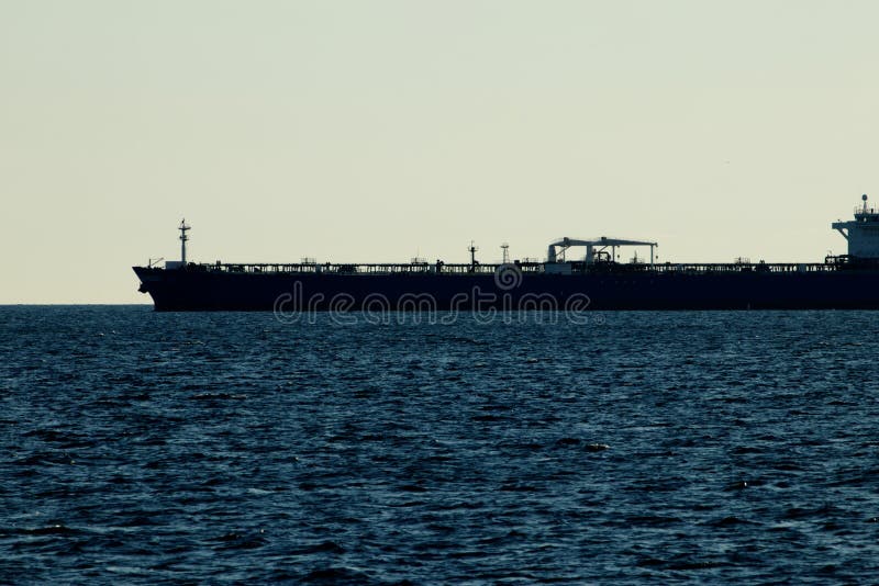 Long Cargo Ship - Oil Tanker - Ocean Pollution Stock Image - Image of ...