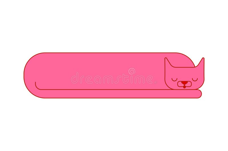 Long Cat Isolated. Pet Long Cartoon Vector Stock Vector - Illustration ...