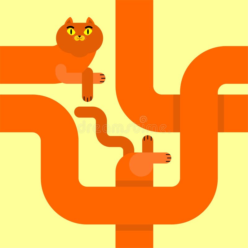 Long Cat Pattern Seamless. Cartoon Pet Background. Baby Fabric Texture ...