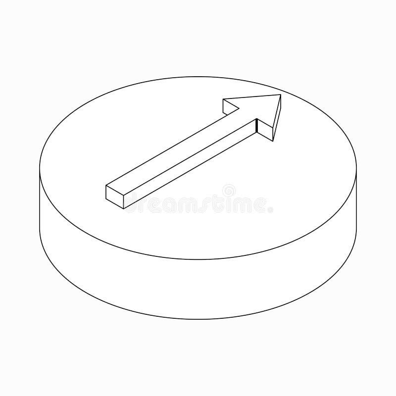 Classic Arrow Icon, Isometric 3d Style Stock Illustration ...
