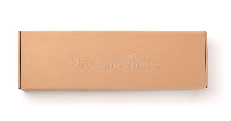 Long Closed Rectangle Blank Brown Cardboard Box Stock Image - Image of ...