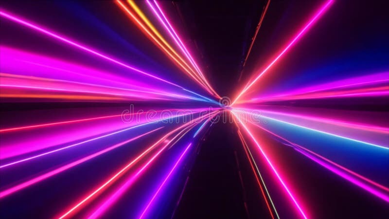 Long, Continuous Colored Laser Light Rays on a Black Background Stock ...
