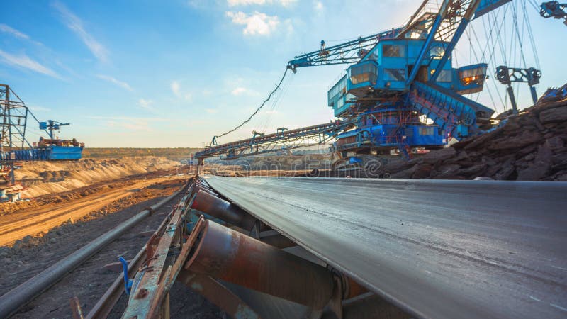 Long Conveyor Belt Transporting Ore Stock Photo - Image of energy, rock ...