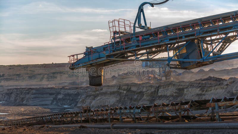 Long Conveyor Belt Transporting Ore Stock Photo - Image of modern ...