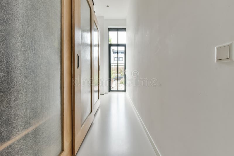 Long corridor design stock photo. Image of residential - 230644262