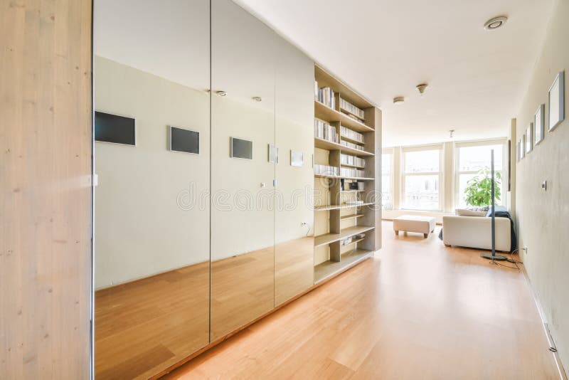 Long corridor design stock photo. Image of decor, elegant - 236390580