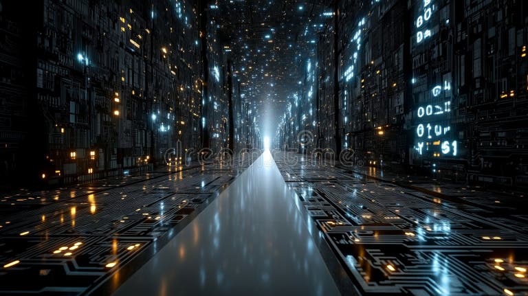 Digital Network Pathway stock image. Image of information - 382068625