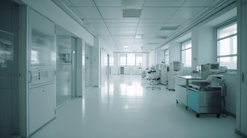 A Long Corridor in a Hospital with Various Procedural Rooms. Generative ... A Long Corridor in a Hospital with Various Procedural Rooms. Generative ...