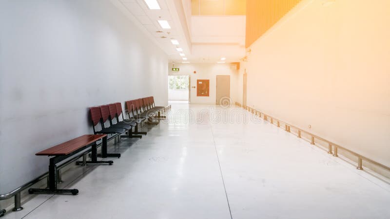 Long Corridor in the Hospital. Stock Image - Image of operating, clinic ...