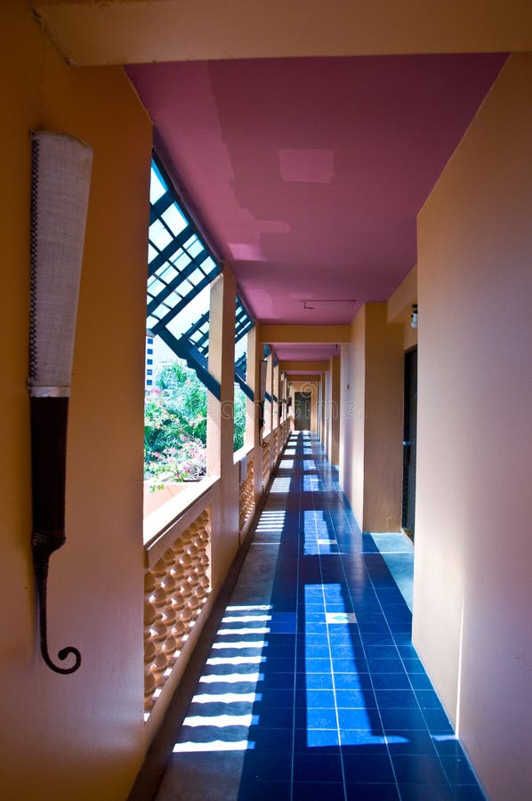 Long corridor in hotel stock photo. Image of doors, indoor - 33541102