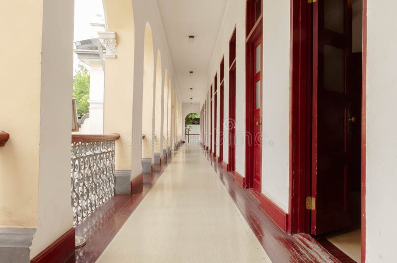 Long Corridor Inside the Building Stock Image - Image of corridor ...
