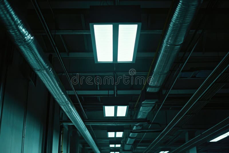 Industrial Pipe Corridor stock photo. Image of factory - 379843864