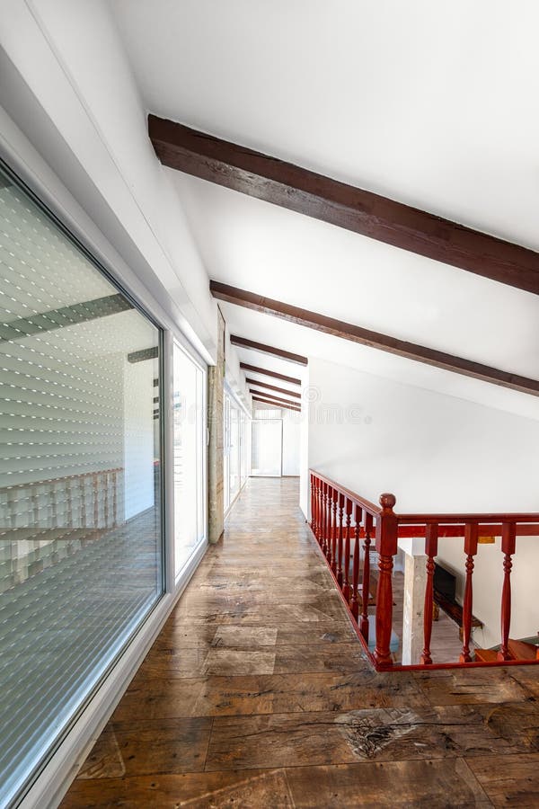 Long Corridor in Luxury Apartment Angle Shot Stock Image - Image of ...