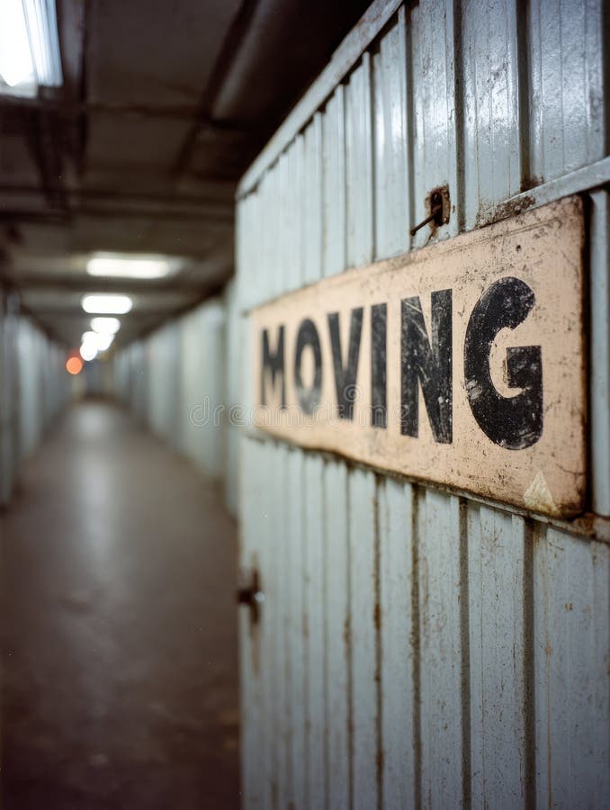 Long Corridor with Moving Sign on Doors Stock Image - Image of sign ...