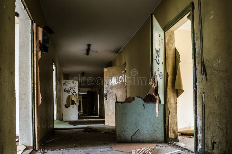 Long corridor stock photo. Image of long, ruin, building - 35034648