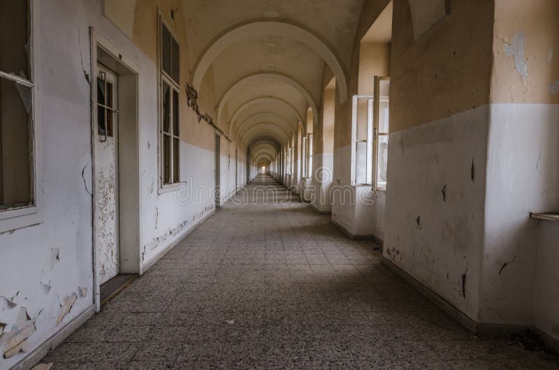 Long corridor in old house stock photo. Image of monument - 84658642
