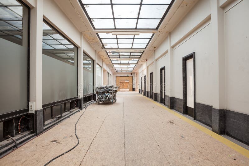 A Long Corridor in Old Building Stock Image - Image of inside, entrance ...