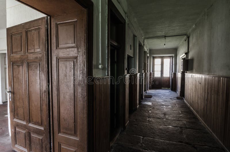 Long corridor in old house stock photo. Image of monument - 84658642