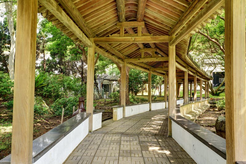Chinese Style Classical Architecture Corridor Stock Image - Image of ...