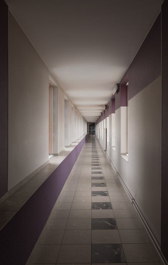 A Long Corridor - Perspective Stock Photo - Image of ceiling ...