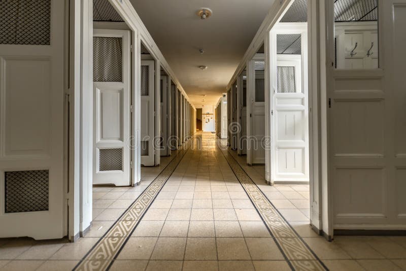 Long Corridor Point of View Shot Stock Photo - Image of pasageway ...