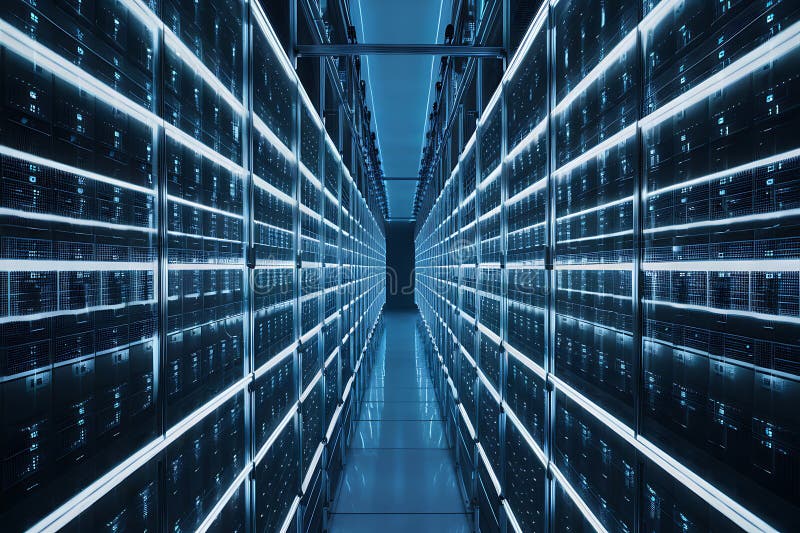 Modern Data Center Servers Network Infrastructure, HighTech Computing ...