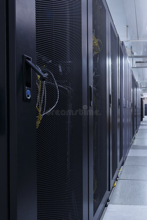 Rows of Server Hardware Box Server Rack in Data Center Server Room ...