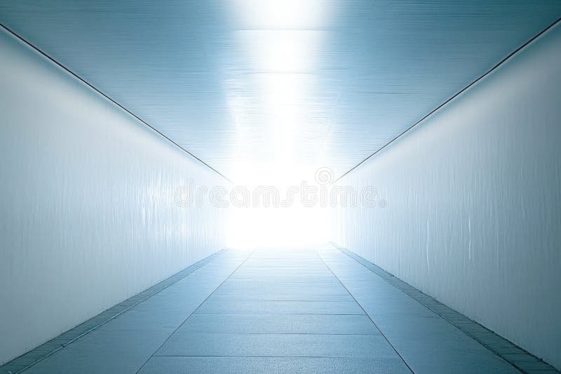 A Long Corridor with a Single Light Source in the Distance, Ideal for ...