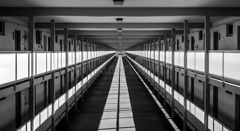 Endless Perspective: Architecture with Shadows and White Panels in ...