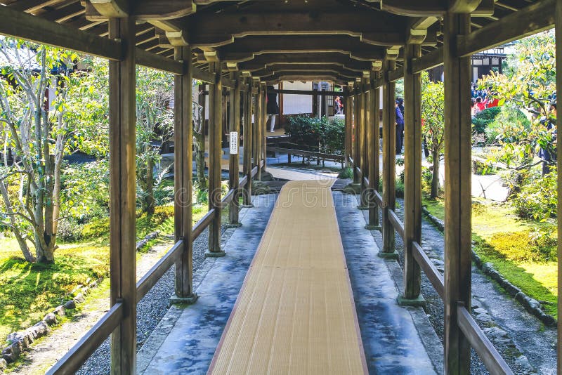 The Long Covered Corridor at Tenryu Ji Stock Photo - Image of tenryuji ...