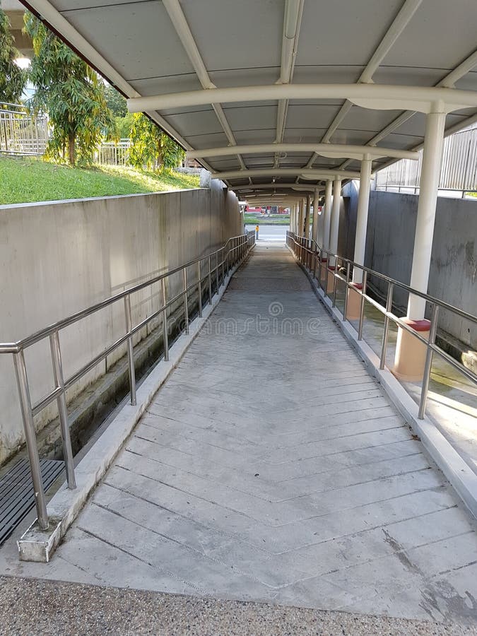 Long covered walkway stock image. Image of connection - 90093575