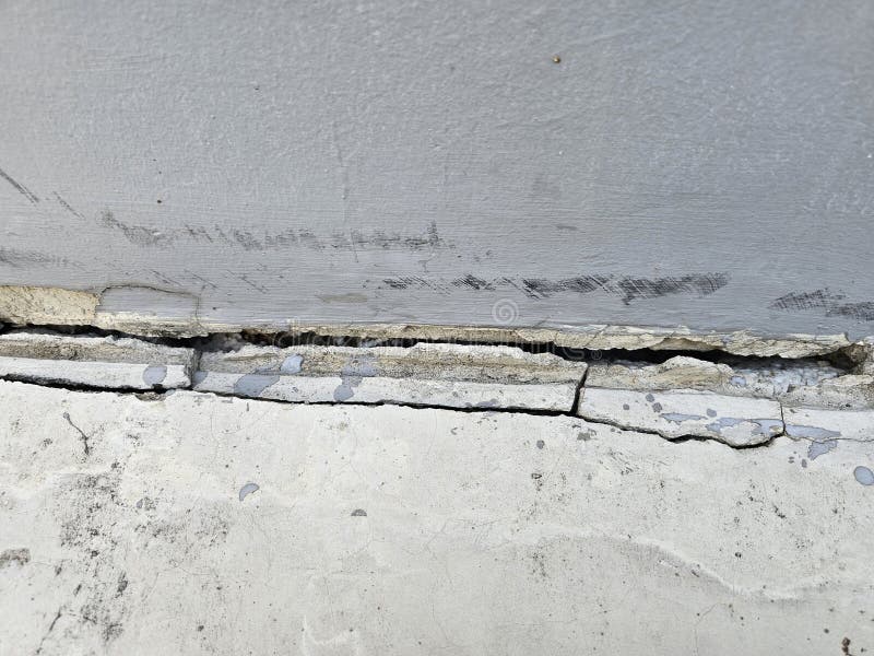 Long Cracks in the Column Area of Building Below the Cement Surface ...