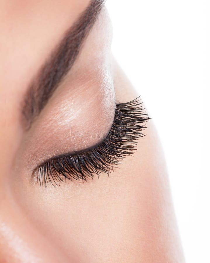 Woman Eyes with Long Eyelashes Stock Image - Image of female ...