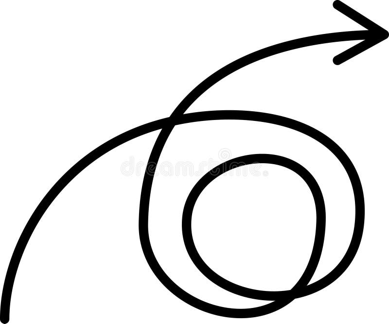 Long Curved Arrow, Winding Arrow in Linear Style Stock Vector ...