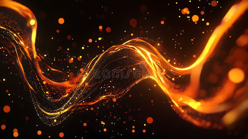 A Long, Curving Line of Fire with a Lot of Sparkles Stock Illustration ...