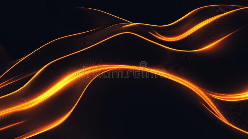 A Long, Curvy Orange Line with a Black Background Stock Illustration ...