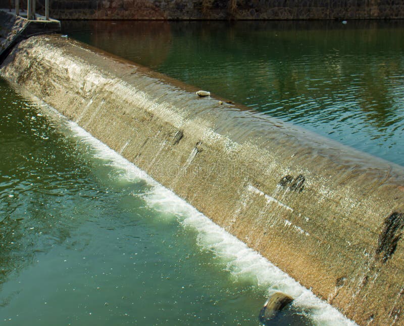 The long dam on the river stock image. Image of long - 175729987