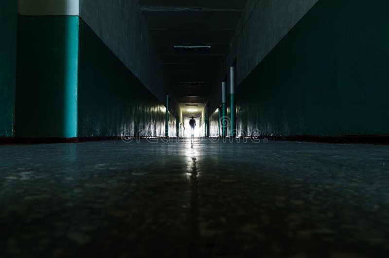 Long Dark Corridor As the Path To Infinity with the Human Body at the ...