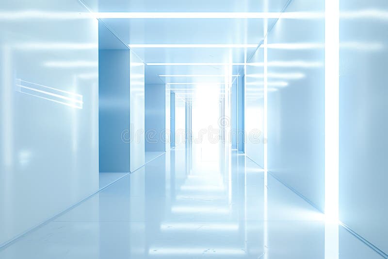 A Long, Dark Hallway with a Faint Light Visible in the Distance Stock ...