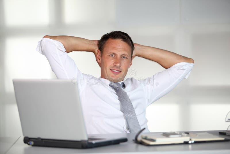 Long day at work stock photo. Image of caucasian, stretching - 15745552