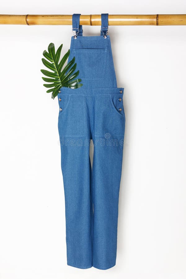 Blue Denim Overalls Hanging White Background Stock Photos - Free ...