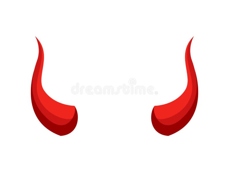 Long Devil Horn. Isolated Vector Illustration Stock Vector ...