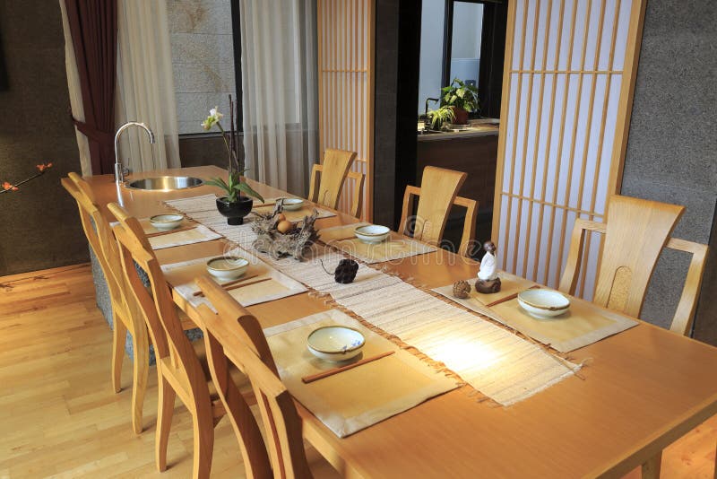 Long dining room table stock photo. Image of chopsticks - 40152596