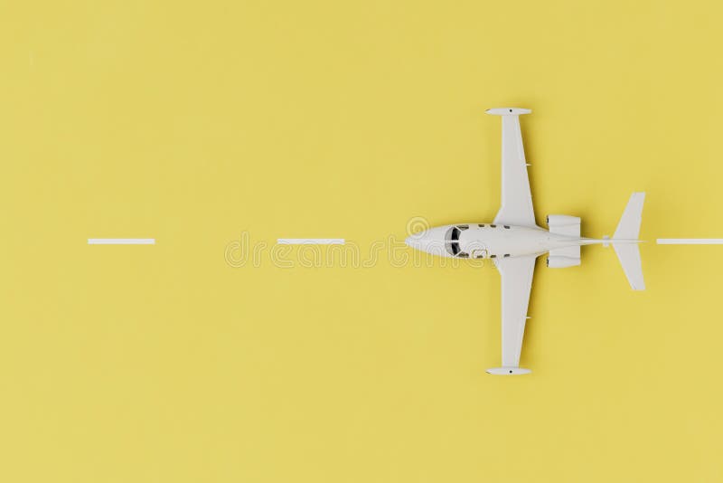 Long-distance Flights by Plane. Aircraft on a Yellow Background. Copy ...