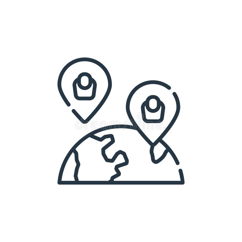 Long Distance Icon Vector from Friendship Concept. Thin Line ...