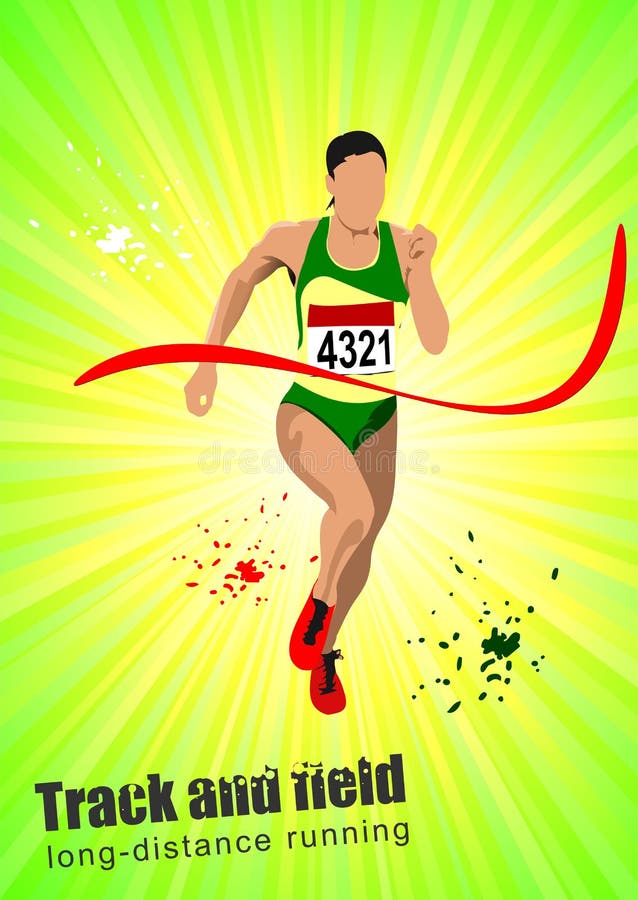 Long-distance Runner. Poster Stock Vector - Illustration of silver ...